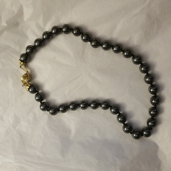 Vintage | Jewelry | Vintage Genuine Hematite Pearl Necklace | Poshmark
